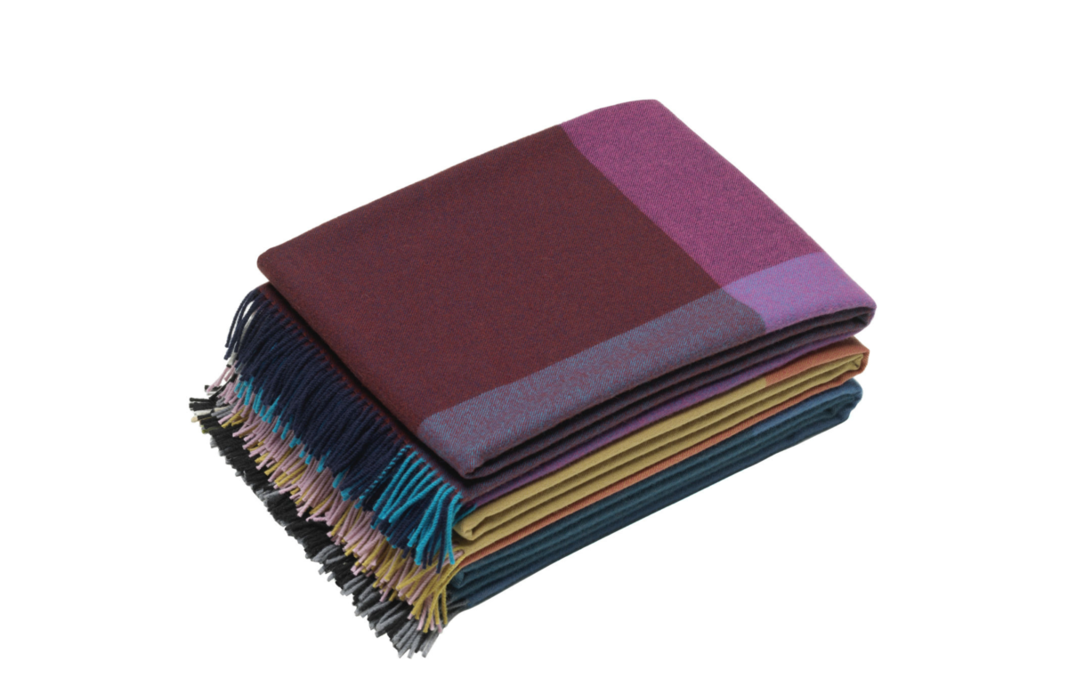 Colour Block Blanket | Blue/Bordeaux | Kada